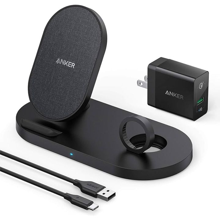 Anker PowerWave+ 2-in-1 Qi Wireless Charging Pad with Watch Holder | SP ...