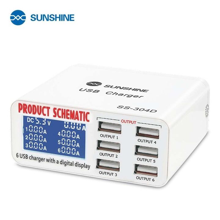 Sunshine Ss-304d 6port Usb Intelligent Fast Charger | SP Electronics - Online Store