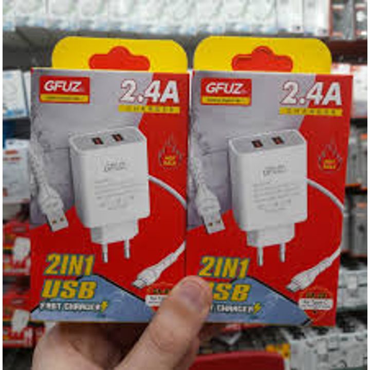 GFUZ CH-207 2 IN 1 2.4A V8 FAST CHARGER | SP Electronics - Online Store