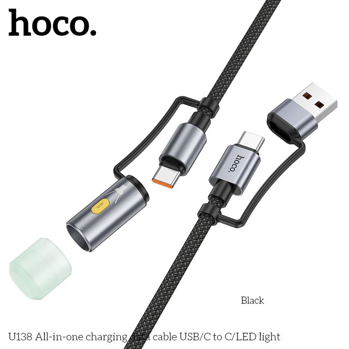 HOCO U138 ALL IN ONE DATA CABLE WITH LED LIGHT | SP Electronics - Online Store